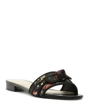 ALEXANDRE BIRMAN Grossgrain Bow Slides - Black