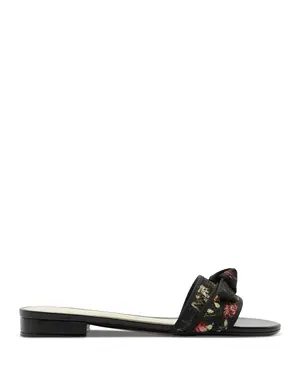 ALEXANDRE BIRMAN Grossgrain Bow Slides - Black