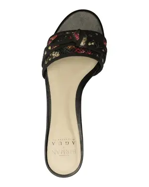 ALEXANDRE BIRMAN Grossgrain Bow Slides - Black