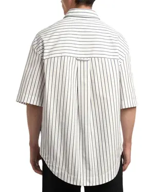 Ami Wide Fit Embossed Stripe Shirt
