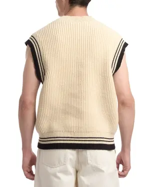 Ami V-neck Stripe Sleeveless Sweater
