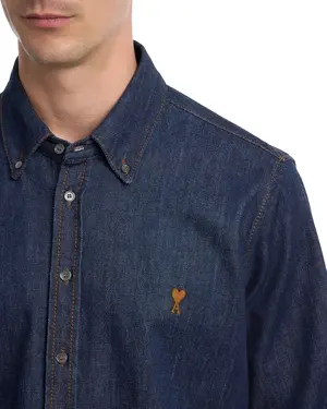AMI Paris De Coeur Shirt - Indigo