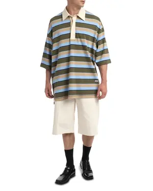 Ami Oversize Fit Stripe Polo Shirt