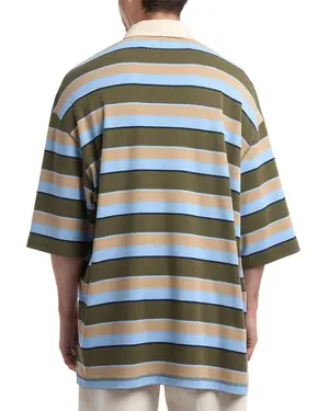 AMI Paris Oversize Fit Stripe Polo Shirt - Multi