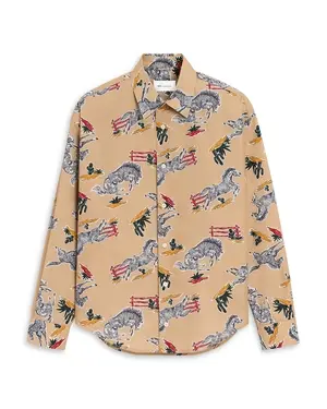 Ami Boxy Shirt With Horse Print
