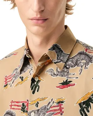 AMI Paris Boxy Shirt With Horse Print