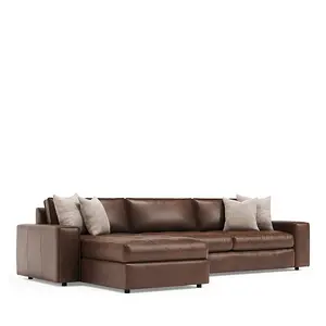 BERNHARDT Mulholland Leather Sectional By - - - Beige