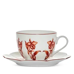TANIA BULHOES Tea Cup And Saucer Rouge De Fer - Red
