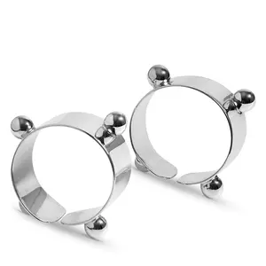 TANIA BULHOES Napkin Ring Esferas, Set Of 2 - Silver