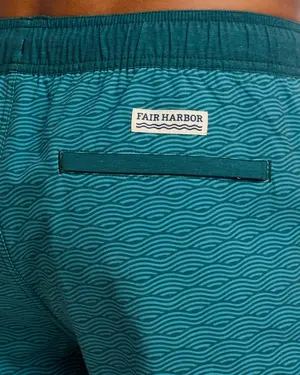 FAIR HARBOR Swim Trunks - Green Waves