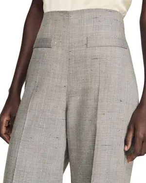 Sandro Loyo Wide Leg Checkered Pants