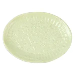 VIETRI Pietra Fiori Oval Platter - Pistachio