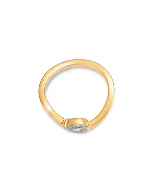 MOON & MEADOW 14k Yellow Lab Grown Diamond Pear Wave Ring