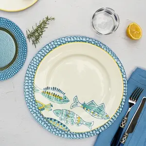 VIETRI Pelli Glass Charger - Blue