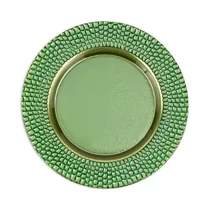 VIETRI Pelli Glass Salad Plate - Green