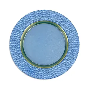 VIETRI Pelli Glass Blue Salad Plate Blue