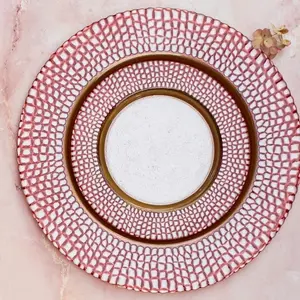 VIETRI Pelli Glass Salad Plate - Pink