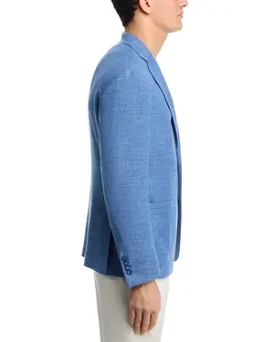 Vince Wool, Silk And Linen Textured Slim Fit Sport Coat - Blue