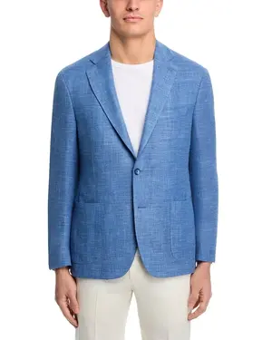 Vince Textured Wool, Silk & Linen Sport Coat - Blue