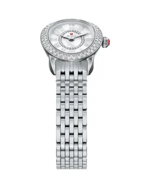 Michele Serein Oval Diamond Stainless Steel Watch - Mop/silver