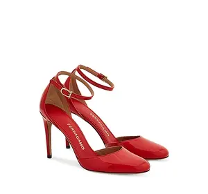FERRAGAMO Leather Stiletto Pumps - Flame Red
