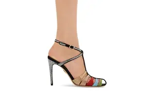 FERRAGAMO Crystal Embellished Stiletto Sandals - Nero