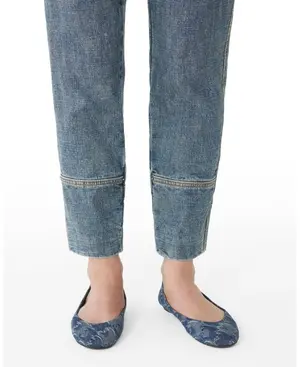 LANVIN Lunar Year Ballerina Flat In Denim - Blue