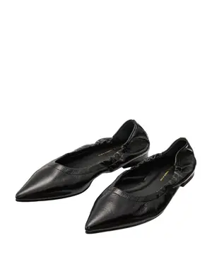 MARGAUX LONNBERG The Roma Flats - Black Crinkle Patent