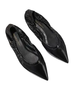 MARGAUX LONNBERG The Roma Flats - Black Crinkle Patent