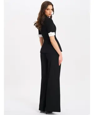 MISS CIRCLE NEW YORK Aleeza Wide Leg Suit Pants