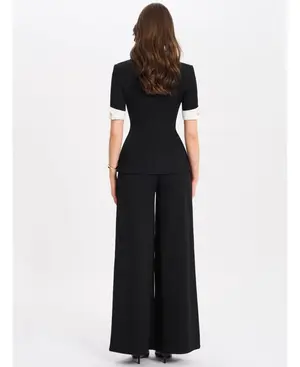 MISS CIRCLE NEW YORK Aleeza Wide Leg Suit Pants
