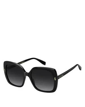 Marc Jacobs Square Sunglasses, 56mm Black