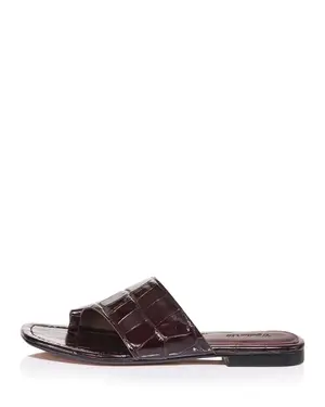 Madewell Maycie Croc Embossed Slides