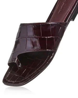 Madewell Maycie Croc Embossed Slides