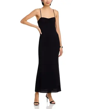 Aqua Solid Mesh Maxi Dress