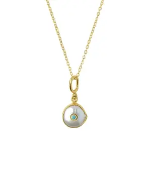 OTTOMAN HANDS Amalfi Pearl Pendant Necklace - Gold
