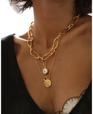 OTTOMAN HANDS Gorgon Medusa Pendant Necklace