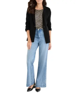 NIC+ZOE Lacy Diamonds Day Gloss Woven Tee - Black Multi