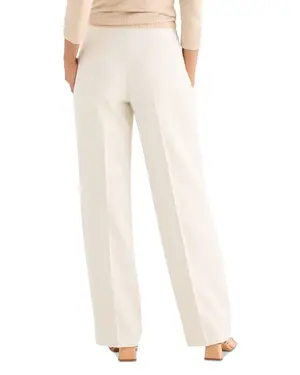 NIC+ZOE Lenox Wide Leg Accent Stitch Pants - Coconut