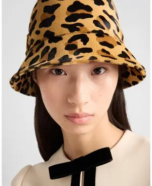 Prada Printed Leather Bucket Hat