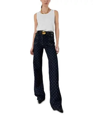 Gerard Darel Anna High Rise Flared Jeans - Blue