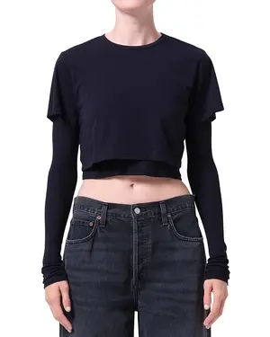 Black Puffer Sleeve Tops