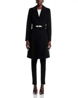 Chiara Boni La Petite Robe Belted Wool Blend Coat