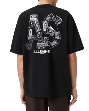 ALLSAINTS Logo Graphic Oversized Tee - Jet Black