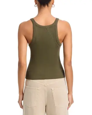 Rag & Bone The Essential Rib Wide String Tank Top - Dark Olive