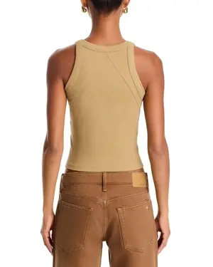 Rag & Bone The Essential Rib Wide String Tank Top - Toffee