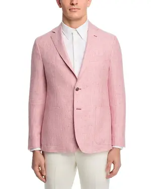 Bloomingdale'S Linen Melange Regular Fit Jacket - Coral