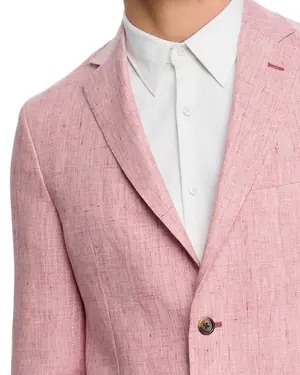Bloomingdale'S Linen Melange Regular Fit Jacket - Coral