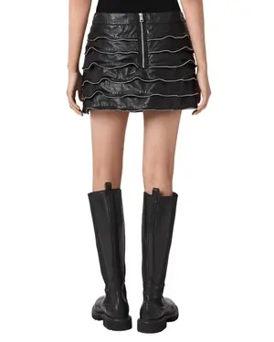 ALLSAINTS Emara Lea Leather Mini Skirt