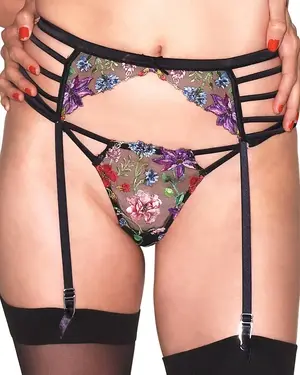Fleur Du Mal Wildflower G String - Black
